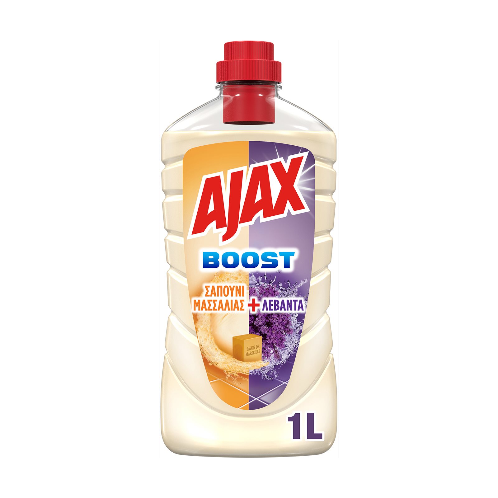 AJAX Boost Καθαριστικό Υγρό Γενικής Χρήσης Σαπούνι Μασσαλίας & Λεβάντα ...
