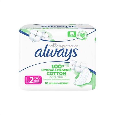 ALWAYS Cotton Protection Σερβιέτες Long 10τεμ | ΣΚΛΑΒΕΝΙΤΗΣ