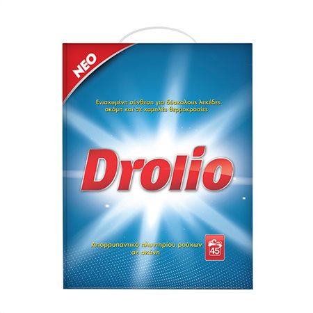 DROLIO Απορρυπαντικό Πλυντηρίου Ρούχων Σκόνη 45 πλύσεις | ΣΚΛΑΒΕΝΙΤΗΣ